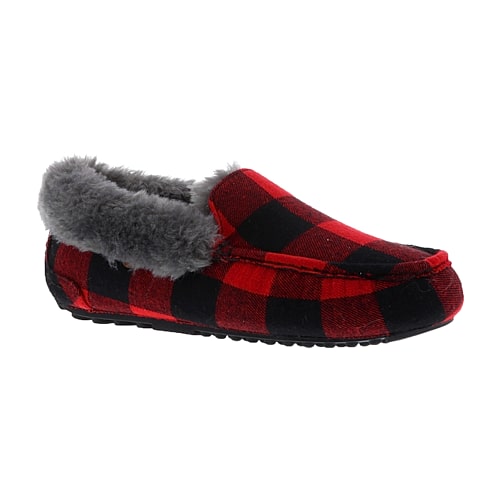 Click here for Womens LAMO Sheepskin Aussie Moc Buffalo Plaid Sli... prices