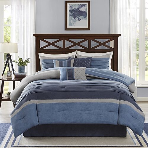 Click here for Madison Park Collins Faux-Suede 7-Pc. Comforter Se... prices