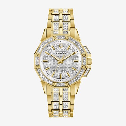 Click here for Bulova Crystal Octava Womens Crystal Accent Gold T... prices
