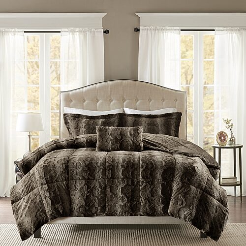 Madison Park Zuri Faux Fur Comforter Sets