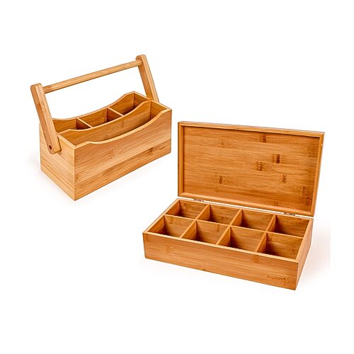 Click here for BergHOFF Bamboo 2-pc. Tea Box Flatware Caddy Set... prices
