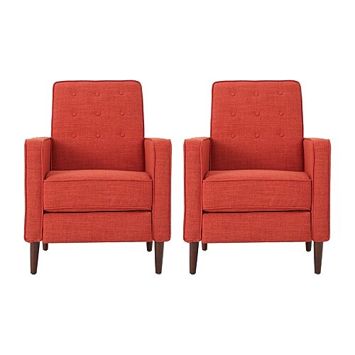 Click here for Mervynn Tufted Track-Arm Recliner  One Size  Orang... prices