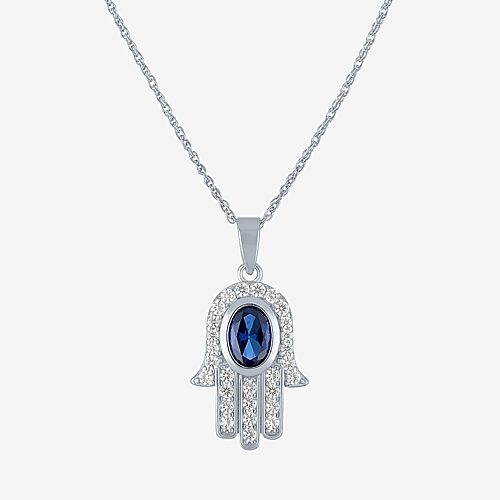 Click here for Womens Lab Created Blue Sapphire Sterling Silver H... prices