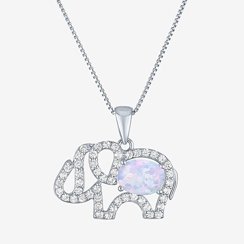 Click here for Womens Lab Created White Opal Sterling Silver Elep... prices
