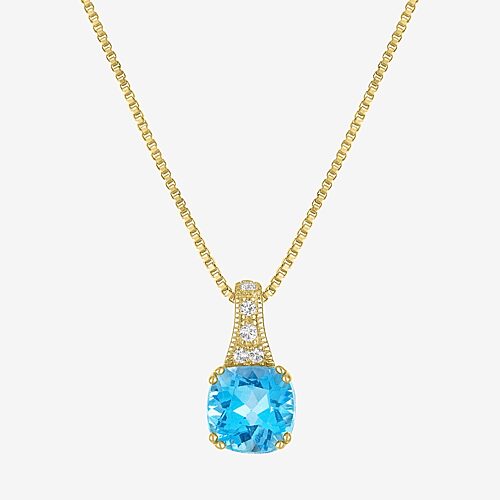 Click here for Gemstone 14K Gold Over Silver Cushion Pendant Neck... prices