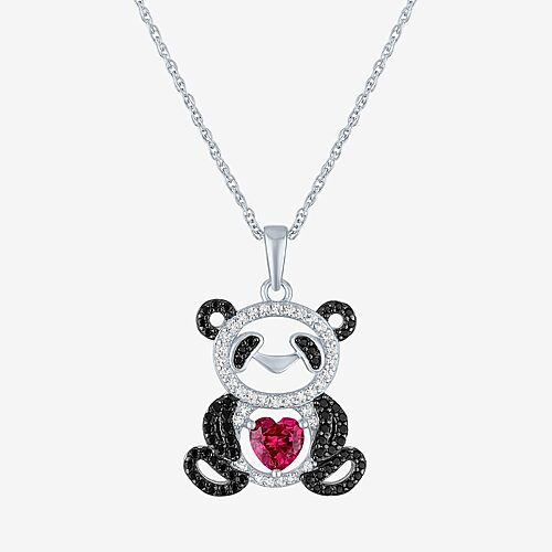 Click here for Panda Womens Lab Created Red Ruby Sterling Silver... prices