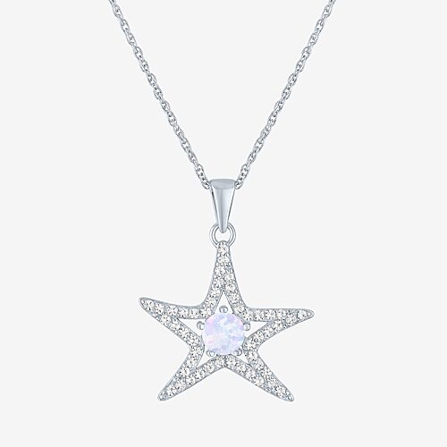Click here for Womens Lab Created White Opal Sterling Silver Star... prices