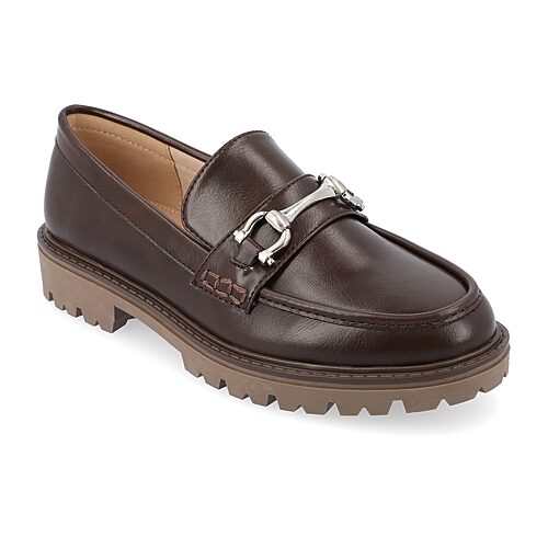 Journee Collection Womens Jessamey Slip On Loafers - Brown