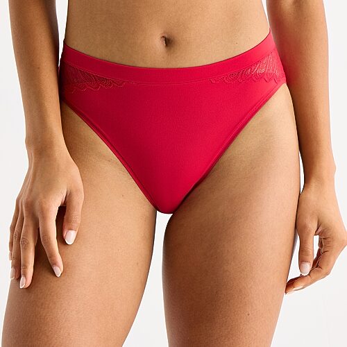 Click here for Ambrielle Supersoft High Cut Panty  Small  Red prices