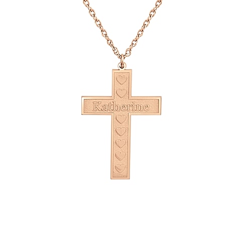 Click here for Personalized Womens 14K Gold Heart Cross Name Pend... prices