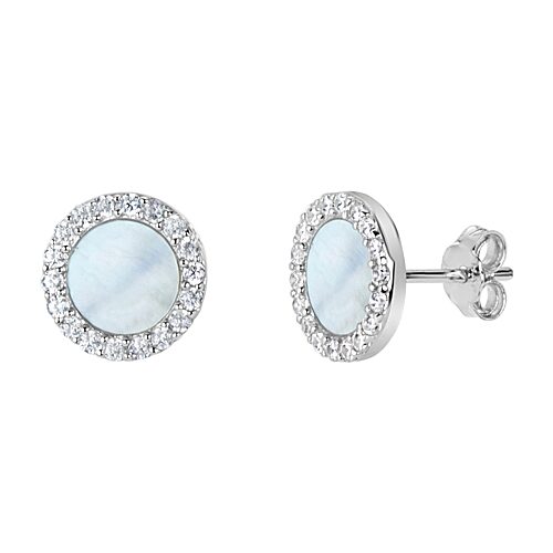 Click here for White Mother Of Pearl Sterling Silver 9mm Round St... prices