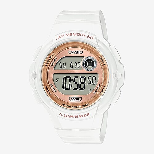 Casio Womens Digital Running Watch with White Dial - LWS-1200H-7A2VCF