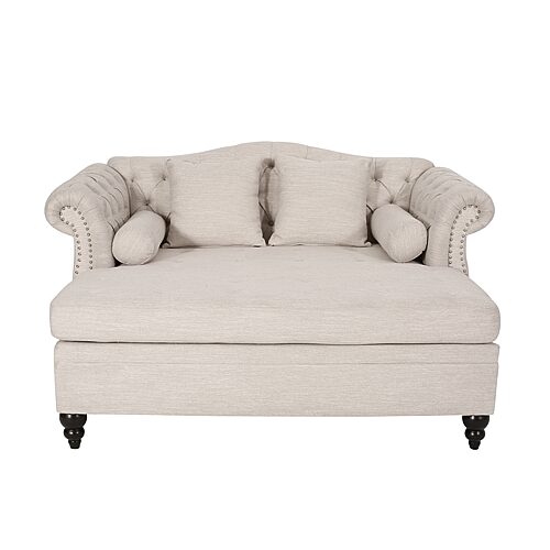 Click here for Wellen Nailhead Trim Chaise Lounge  One Size  Beig... prices