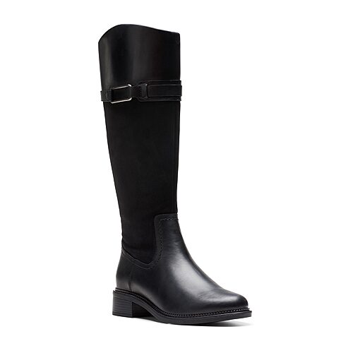 Click here for Clarks Womens Maye Carly Stacked Heel Riding Boots... prices