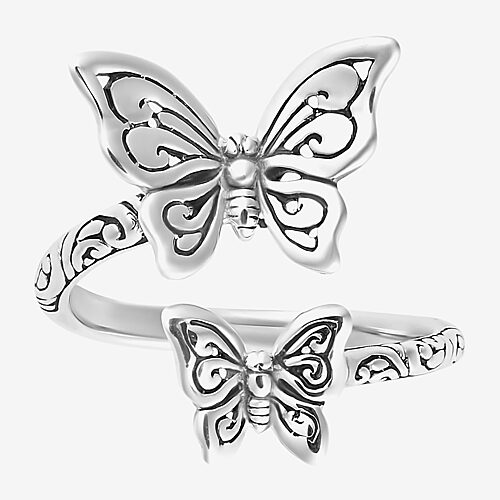 Click here for Bali Inspired Womens Sterling Silver Butterfly Byp... prices