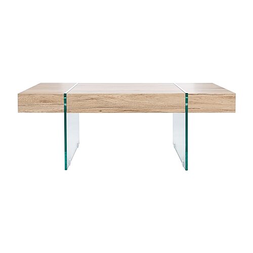 Jacob Rectangular Glass Leg Modern Coffee Table - Natural