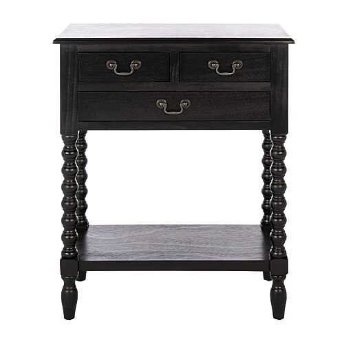Athena 3 Drawer Console Table - Black