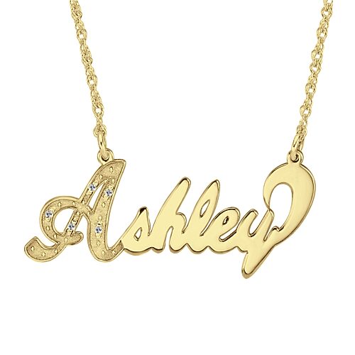 Click here for Personalized Diamond-Accent Sterling Silver Namepl... prices