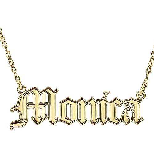 Personalized Sterling Silver Name Necklace  One Size  Yellow