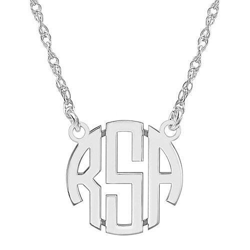 Click here for Personalized Sterling Silver 15mm Block Monogram N... prices