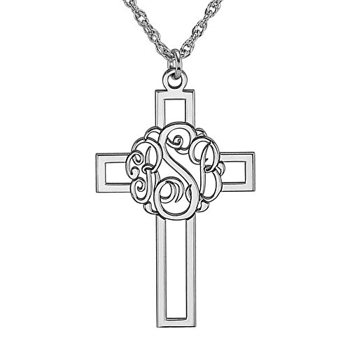 Click here for Personalized 14K Gold Over Silver 20mm Monogram Cr... prices