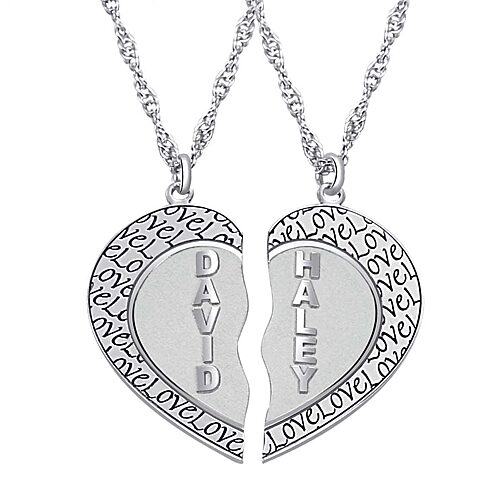Click here for Personalized 14K Gold Over Silver Couples Name Hea... prices