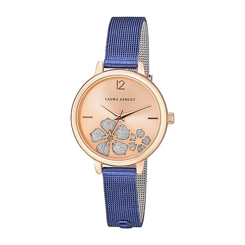 Click here for Laura Ashley Womens Sunray Floral Stone Dial Blue... prices