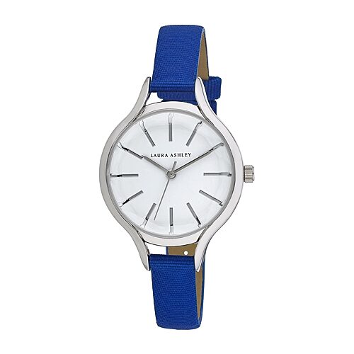 Click here for Laura Ashley Womens Blue Grosgrain Strap Watch 32m... prices