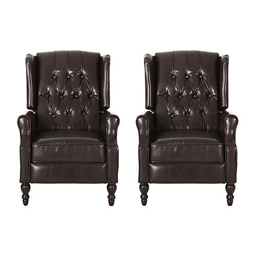 Click here for 2-pc. Tufted Roll-Arm Recliner  One Size  Brown prices