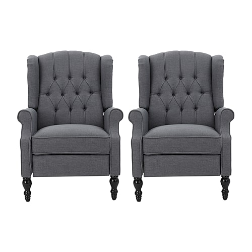 Click here for 2-pc. Tufted Roll-Arm Recliner  One Size  Gray prices