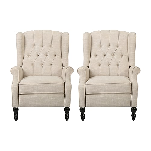 Click here for 2-pc. Tufted Roll-Arm Recliner  One Size  Beige prices