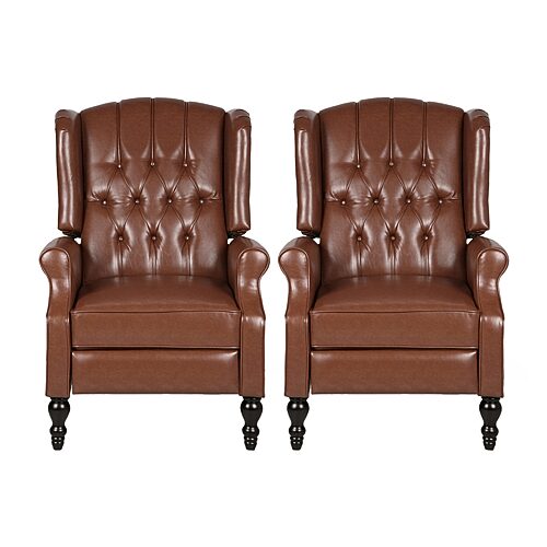 Click here for 2-pc. Tufted Roll-Arm Recliner  One Size  Brown prices