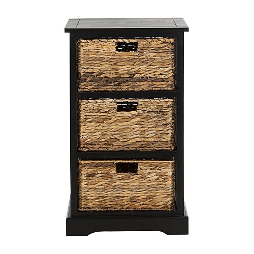 Safavieh Halle Storage 3-Drawer End Table  One Size  Black
