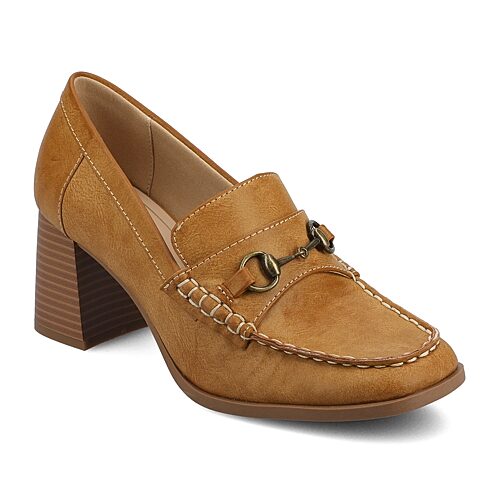 Journee Collection Womens Aisha Square Toe Pumps - Tan