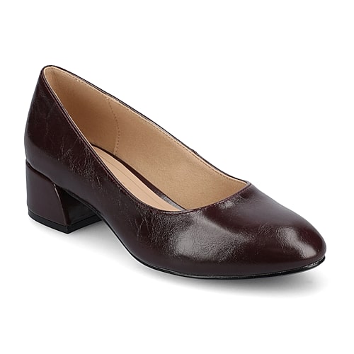 Journee Collection Womens Saarii Round Toe Block Heel Pumps - Oxblood Patent