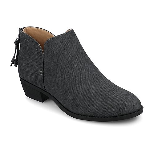 Journee Collection Womens Livvy Block Heel Booties  12 Wide  Blue