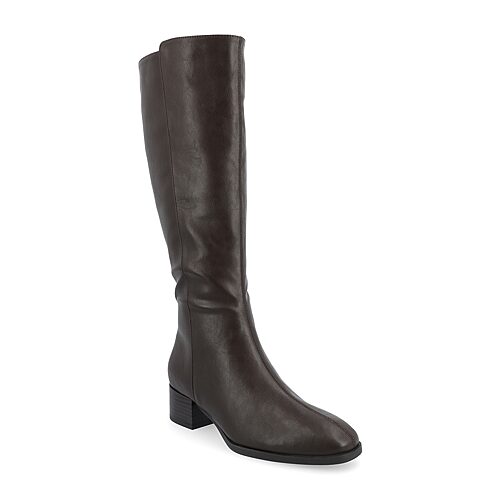 Journee Collection Womens Devri Block Heel Extra Wide Calf Knee High Boots - Brown