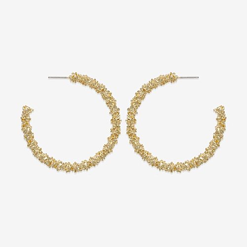 Click here for Bold Elements Textured Open Womens 49.8mm Hoop Ear... prices