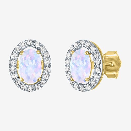 Click here for Diamond Accent Lab Created White Opal 10K Gold 9.5... prices