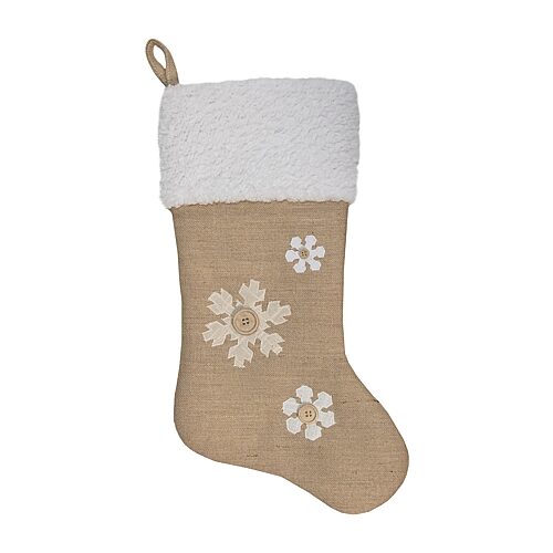 Click here for Northlight 20.5in Beige And Ivory Snowflake Embroi... prices