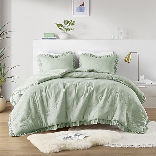 Click here for 510 Design Phoebe Diamond Quilted Ruffle Edge Midw... prices