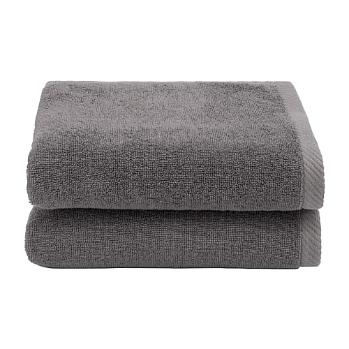 Linum Home Ediree Turkish Cotton 2 Piece Hand Towels Set - Charcoal