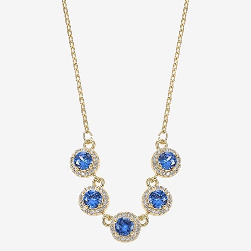 Click here for Sparkle Allure Womens Blue 14K Gold Over Brass 18... prices
