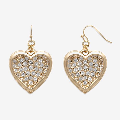 Click here for Bold Elements Gold Tone Womens Heart Drop Earrings... prices
