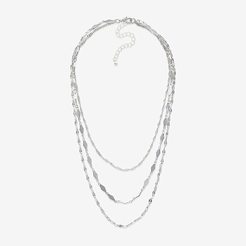 Click here for Mixit Silver Tone Multi Strand Womens 16 Inch Fash... prices