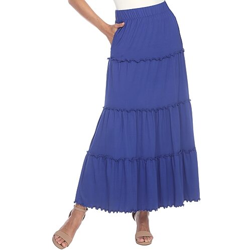 Click here for White Mark Womens Mid Rise Long Full Skirt  Large... prices