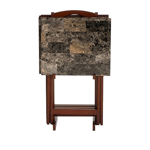 Click here for Breckenham Faux Marble 5-pc. TV Tray Table  One Si... prices