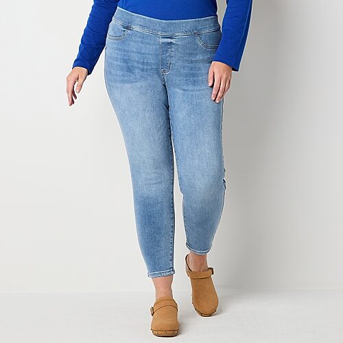 Click here for St. Johns Bay Pull On Womens Plus Mid Rise Jegging... prices