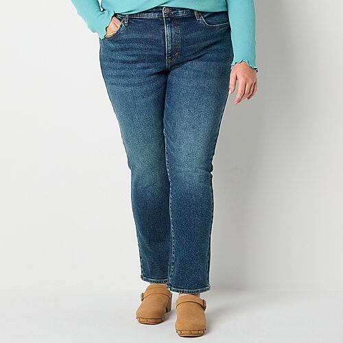 Click here for a.n.a Womens Plus High Rise Straight Leg Jean  26w... prices