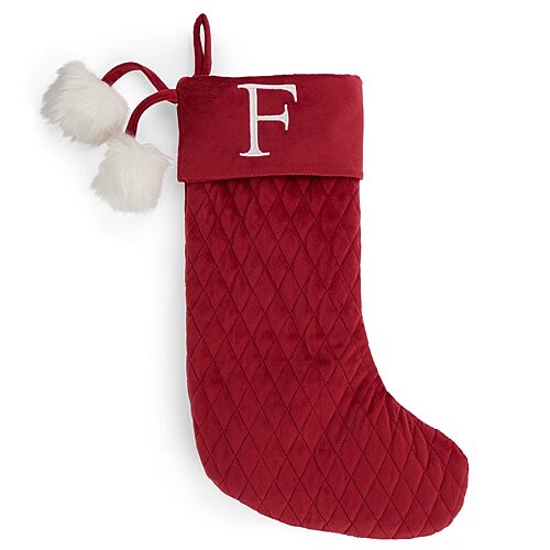 Click here for North Pole Trading Co. Red Quilted Monogram Christ... prices